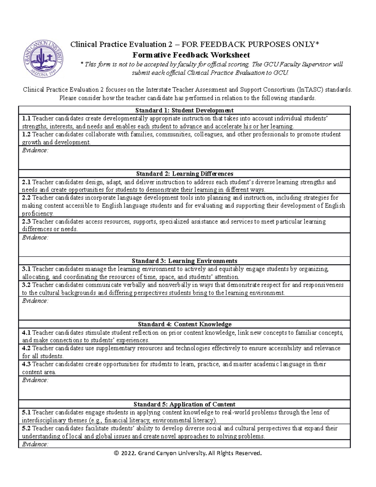 Clinical Practice Evaluation 2: Formative Feedback Guide - Studocu