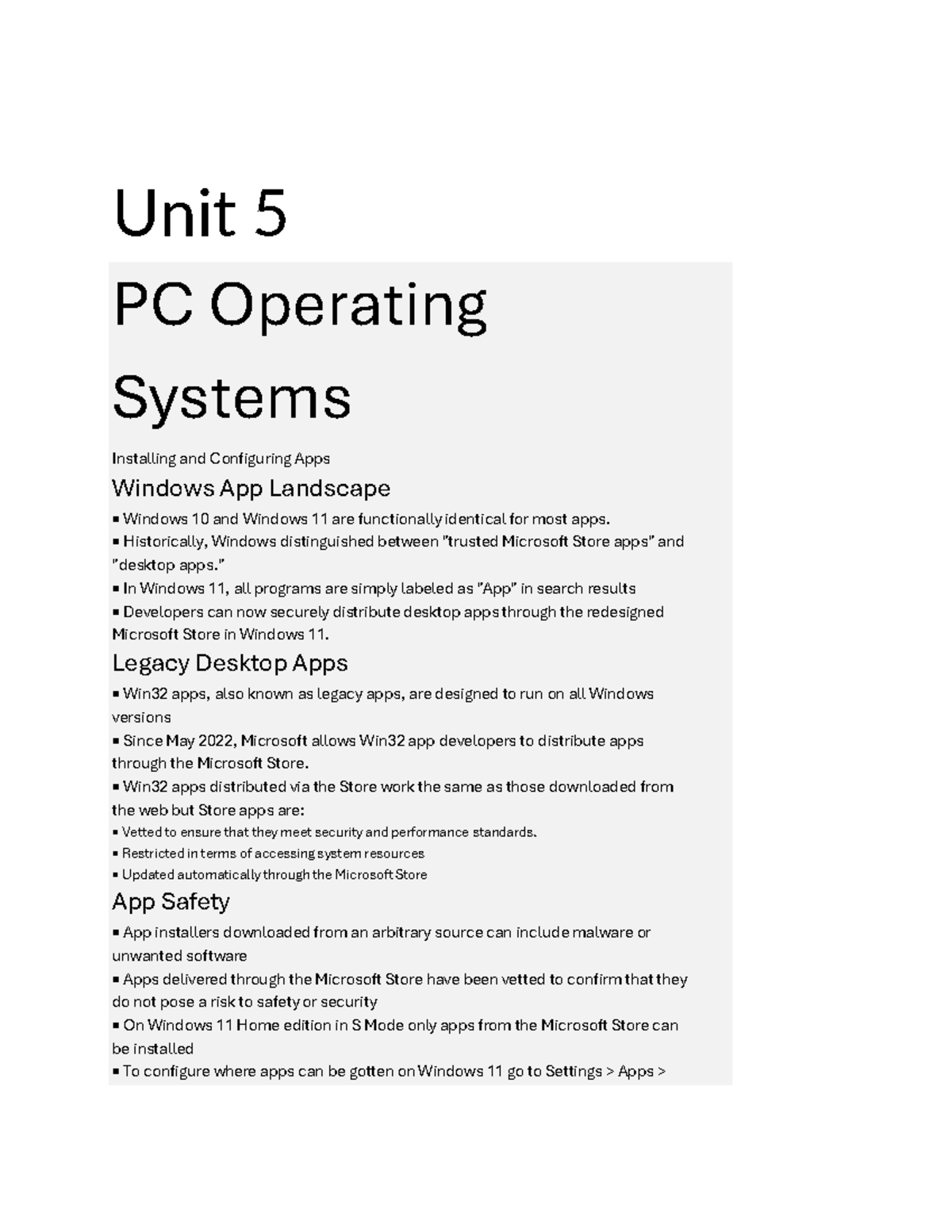 Windows 11 Disk Management and Storage Techniques - Unit 6 Overview - Page of 26 Unit 5 PC ...