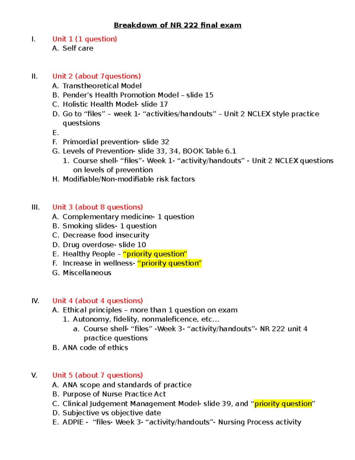 NR 222 Final Exam Study Guide - Key Topics for March 2025 - Studocu