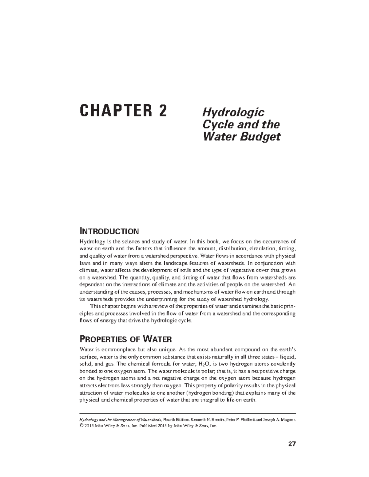 Chapter 2: Hydrologic Cycle and Water Budget Analysis (BLBS113) - Studocu