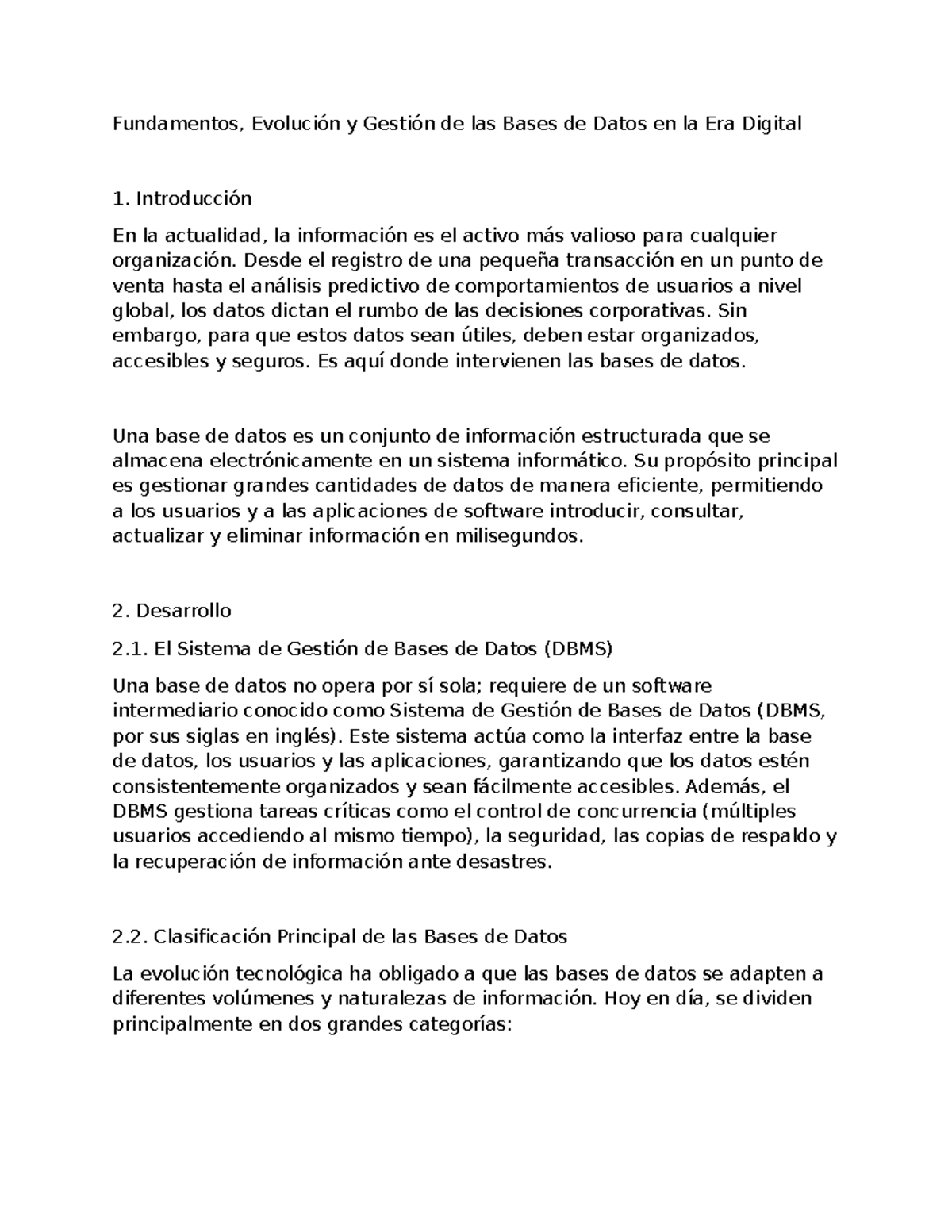 Fundamentos y Gestión de Bases de Datos en la Era Digital 1 - Studocu