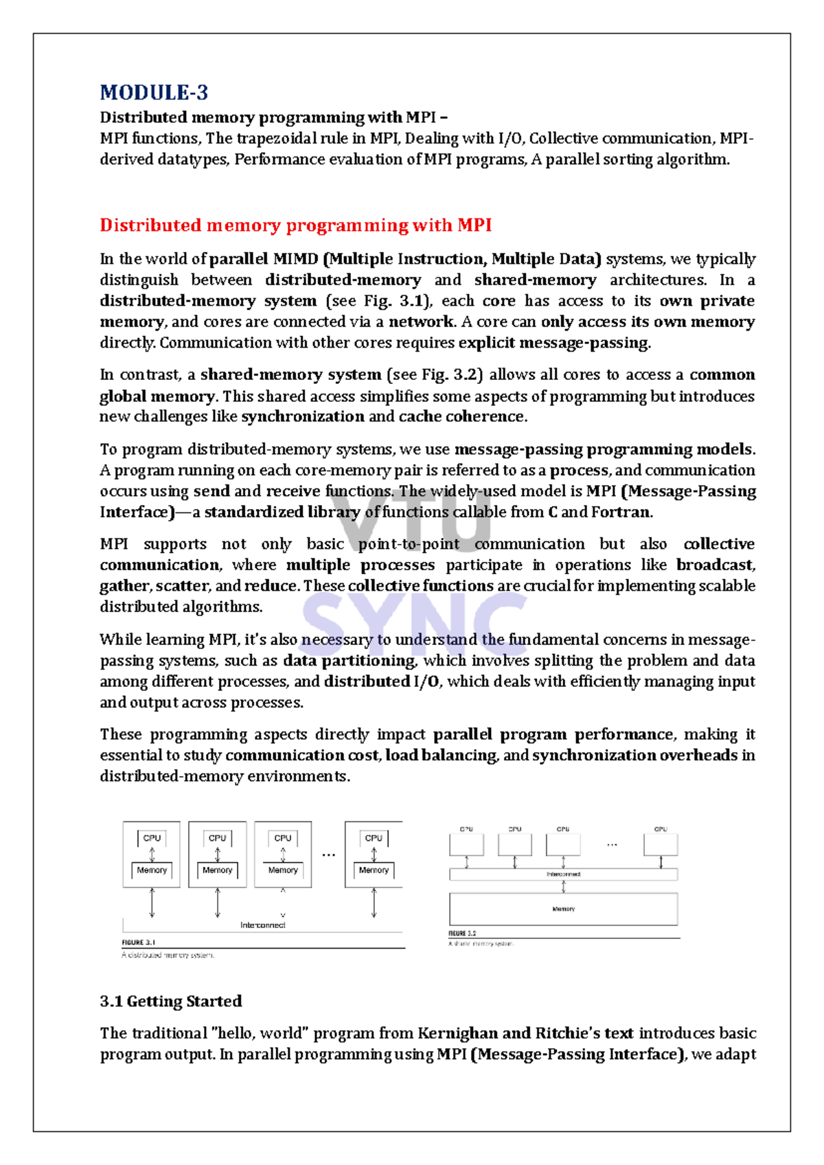 Distributed Memory Programming with MPI: Concepts and Applications - Studocu