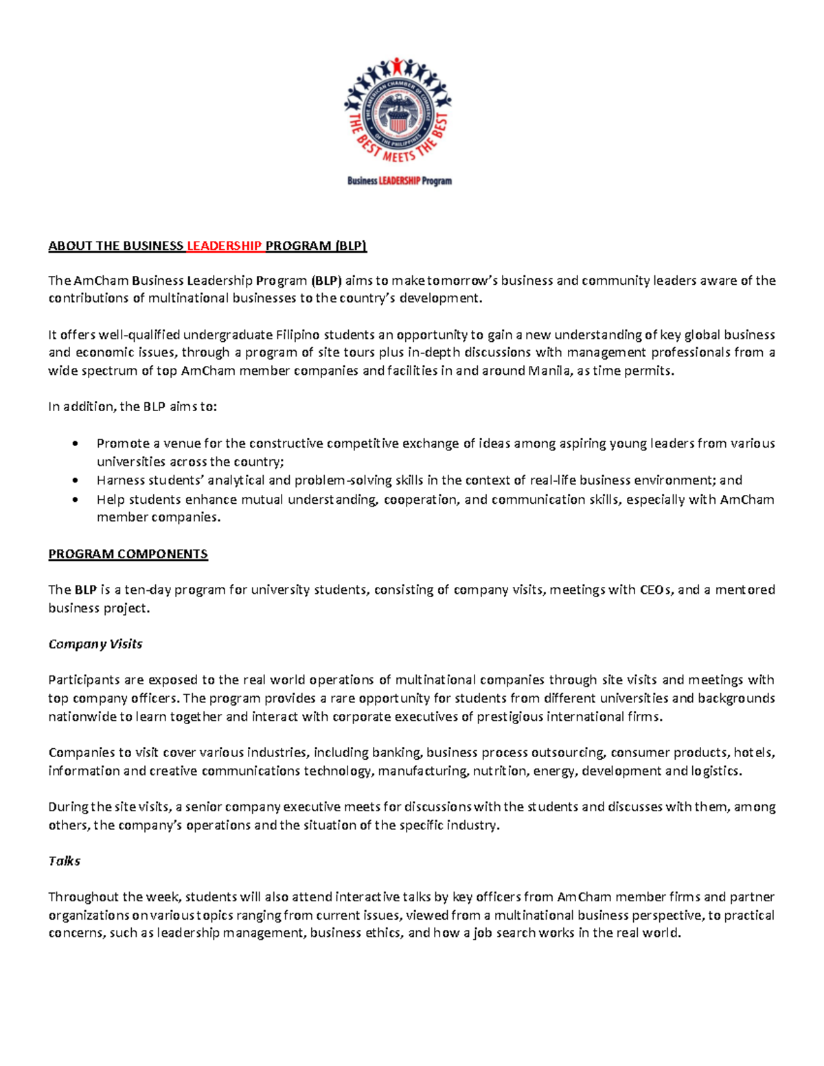 Leadership Program - It offers well-qualified undergraduate Filipino ...