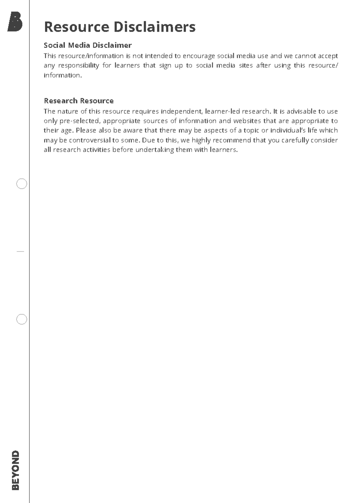 Resource Disclaimers - hello there - Resource Disclaimers Social Media ...