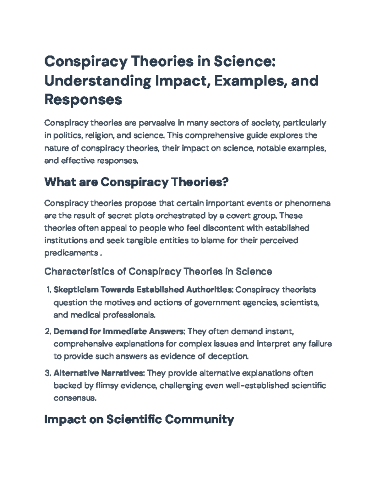 Conspiracy Theories in Science: Impact, Examples, and Responses ...