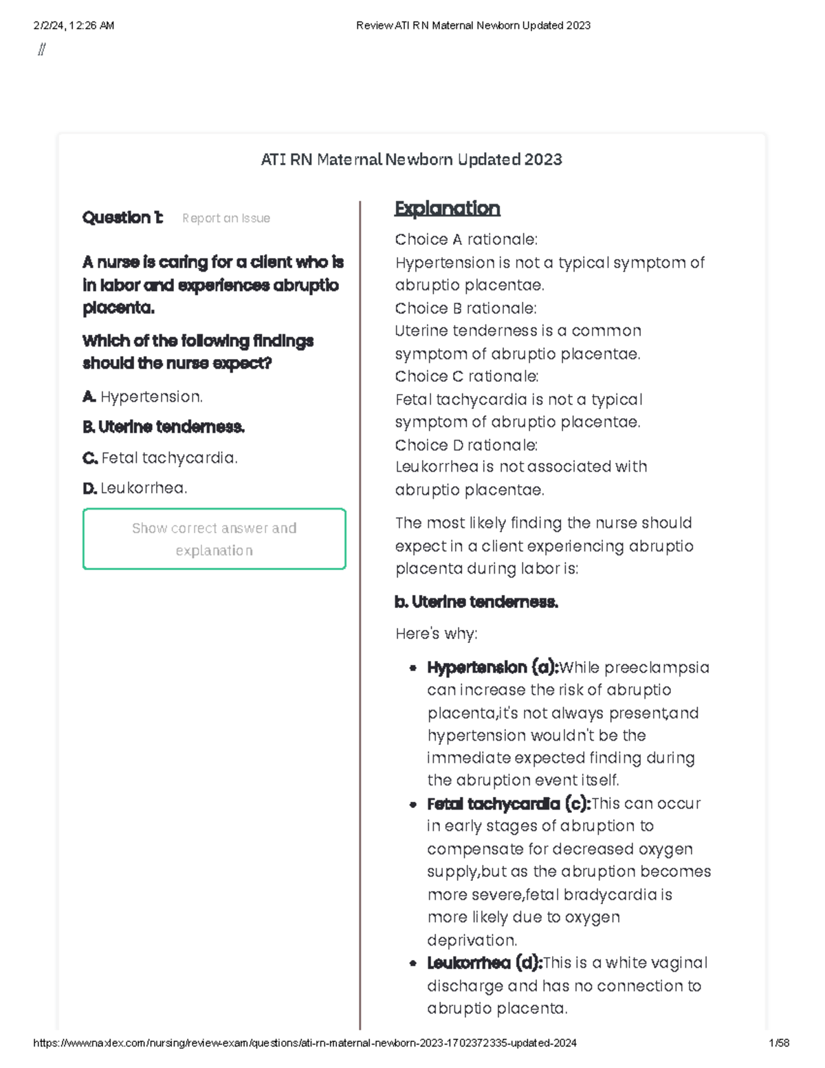 ATI RN Maternal Newborn Final Exam Review - KEY Findings & Rationale ...