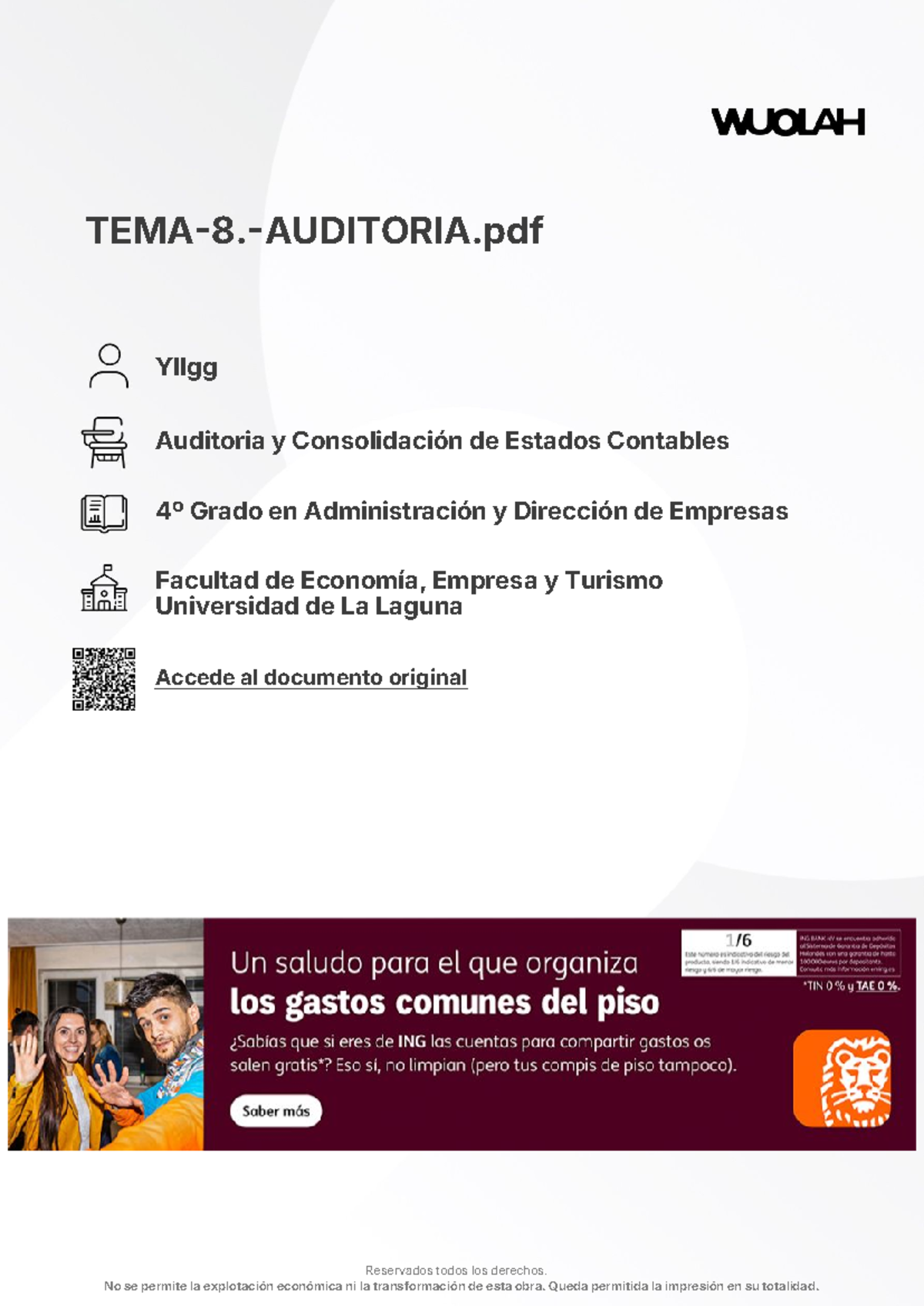 TEMA 8: EL INFORME DE AUDITORÍA EN AUDITORÍA Y CONSOLIDACIÓN (4º Grado ...