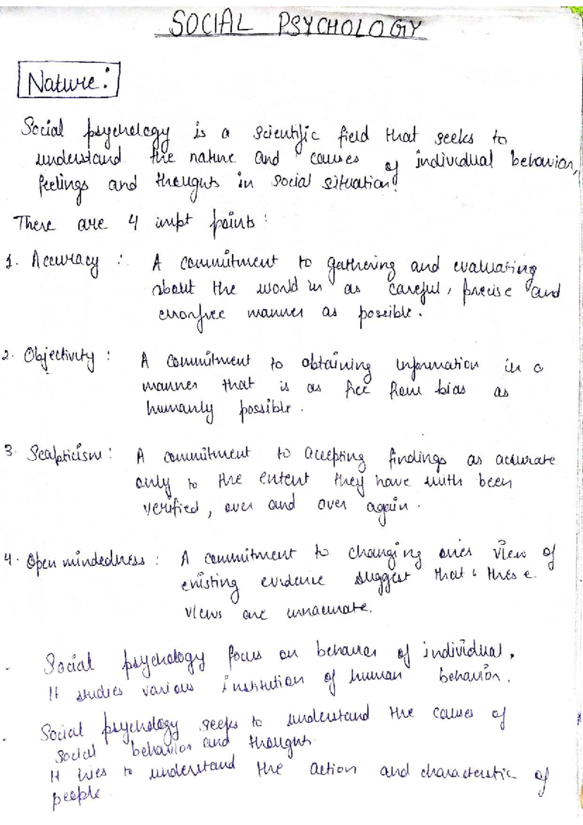 Unit 1: Introduction to Social Psychology Concepts and Theories - Studocu