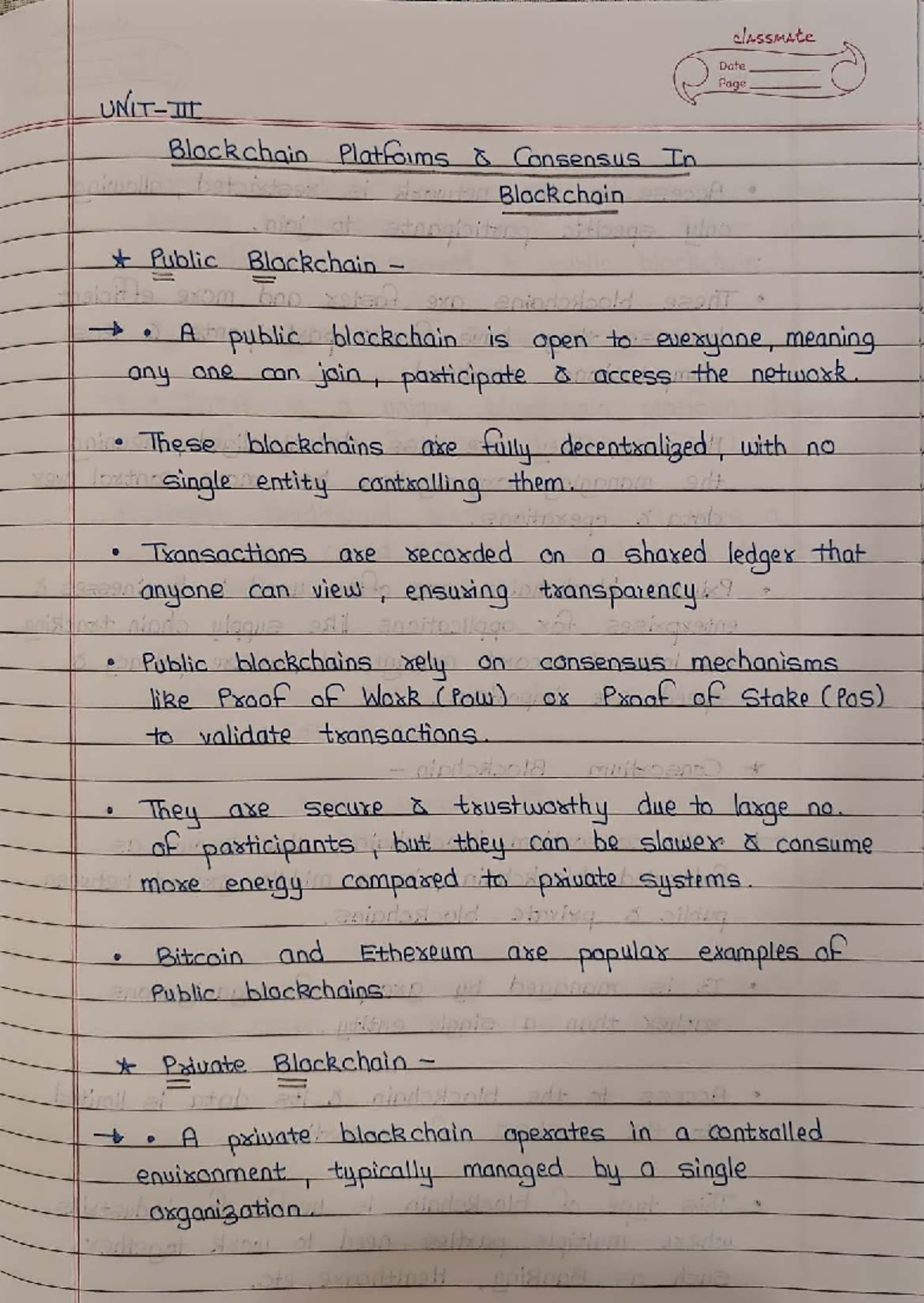 BT Unit 3 & 4 Notes: Understanding Blockchain Platforms & Consensus ...