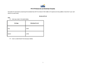 PSY 375 Module Three Lab Worksheet Template - PSY 375 Module Three Lab ...