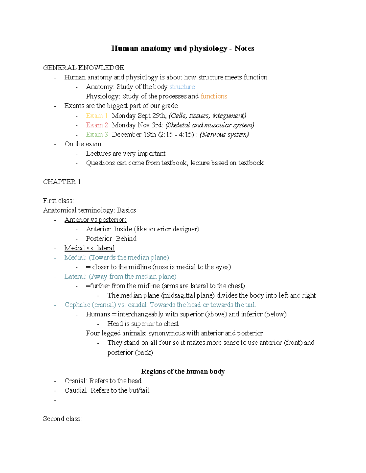 Anatomy and Physiology Notes (BIO 101) - Comprehensive Study Guide ...