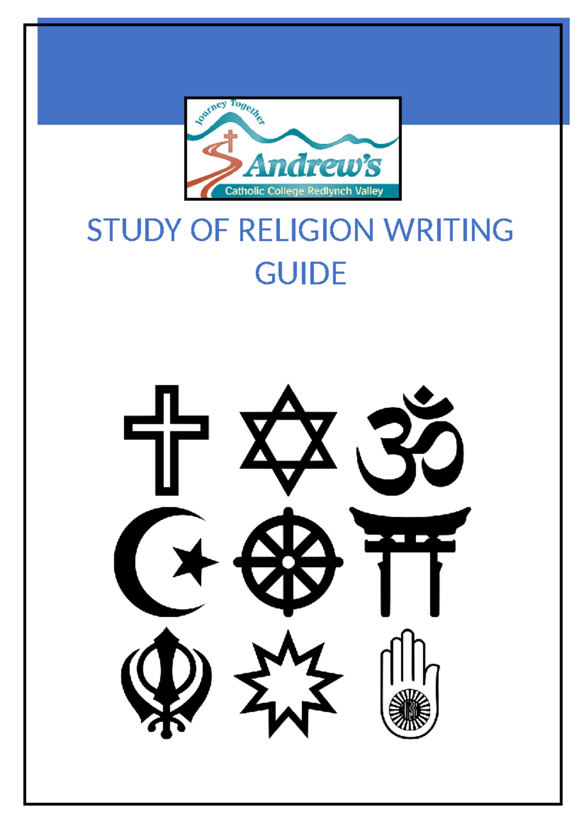 STUDY OF RELIGION WRITING GUIDE: Citing Sources & Structuring Essays ...