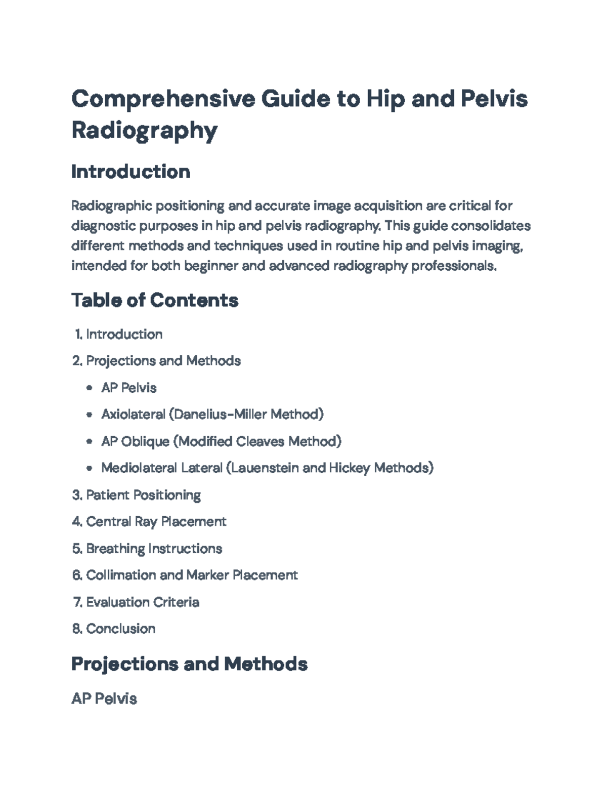 Comprehensive Guide to Hip and Pelvis Radiography Techniques ...