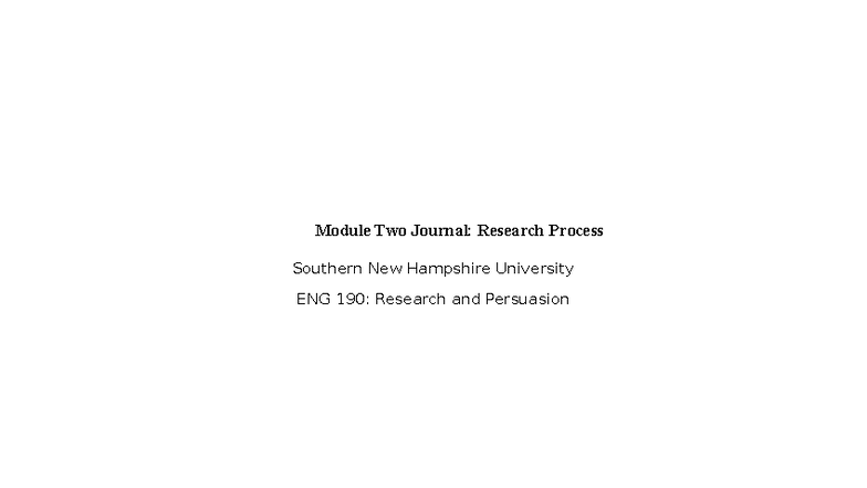 ENG 190: Module 2 Journal on Arts Education Research Process - Studocu