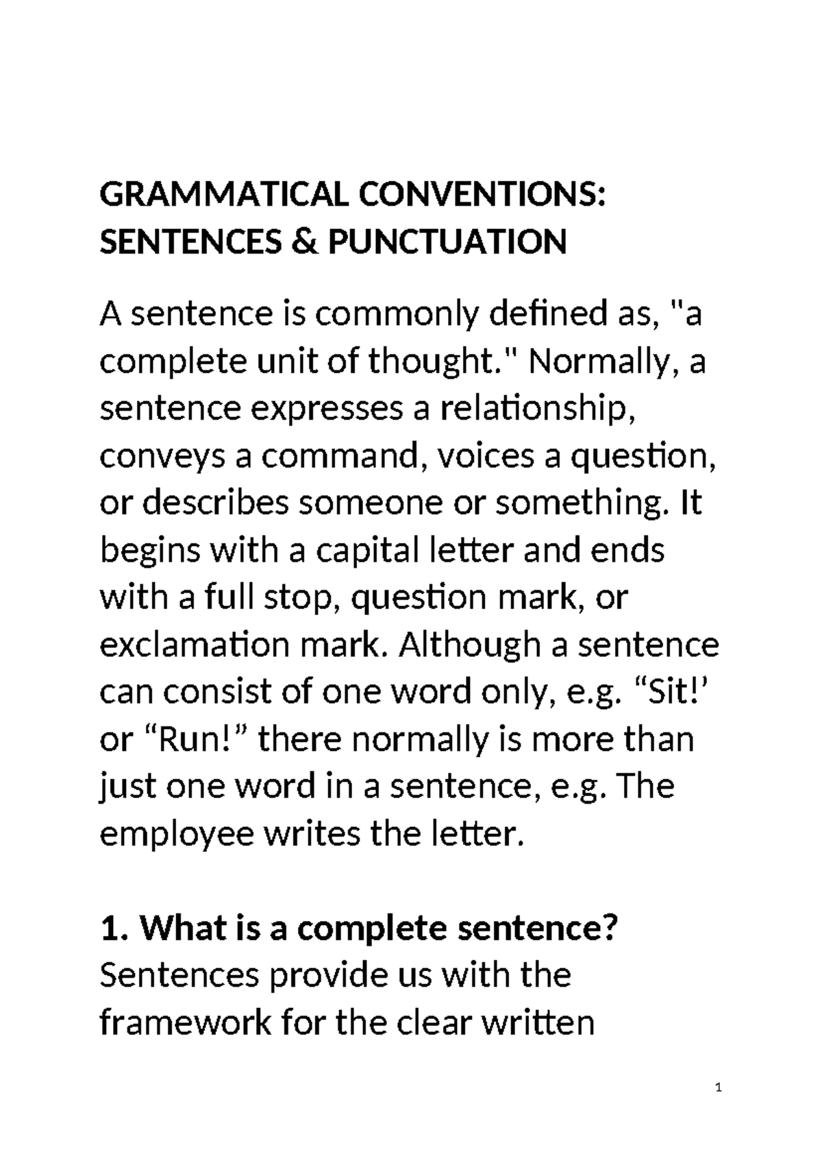 grammatical convention and punctuation - GRAMMATICAL CONVENTIONS ...
