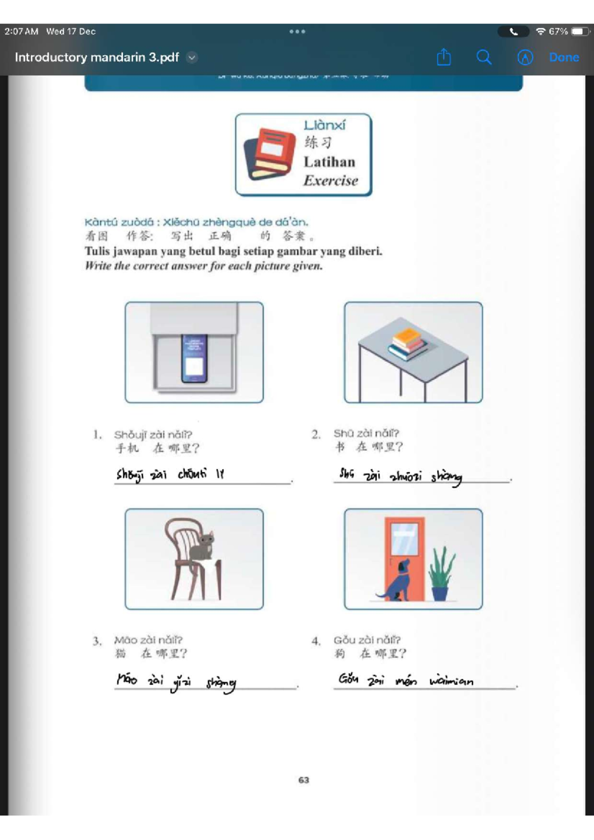 Chapter 5 Notes: Introductory Mandarin 3 Exercises and Translations ...