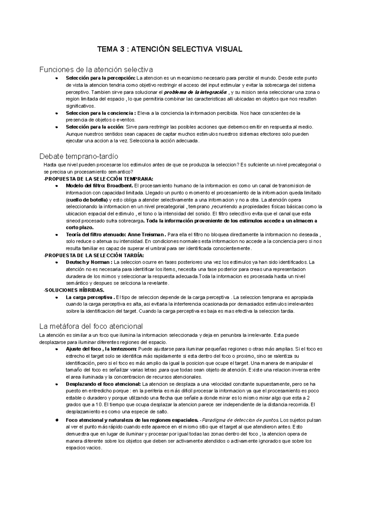 Tema 3 atencion - Apuntes 3 - TEMA 3 : ATENCIÓN SELECTIVA VISUAL ...