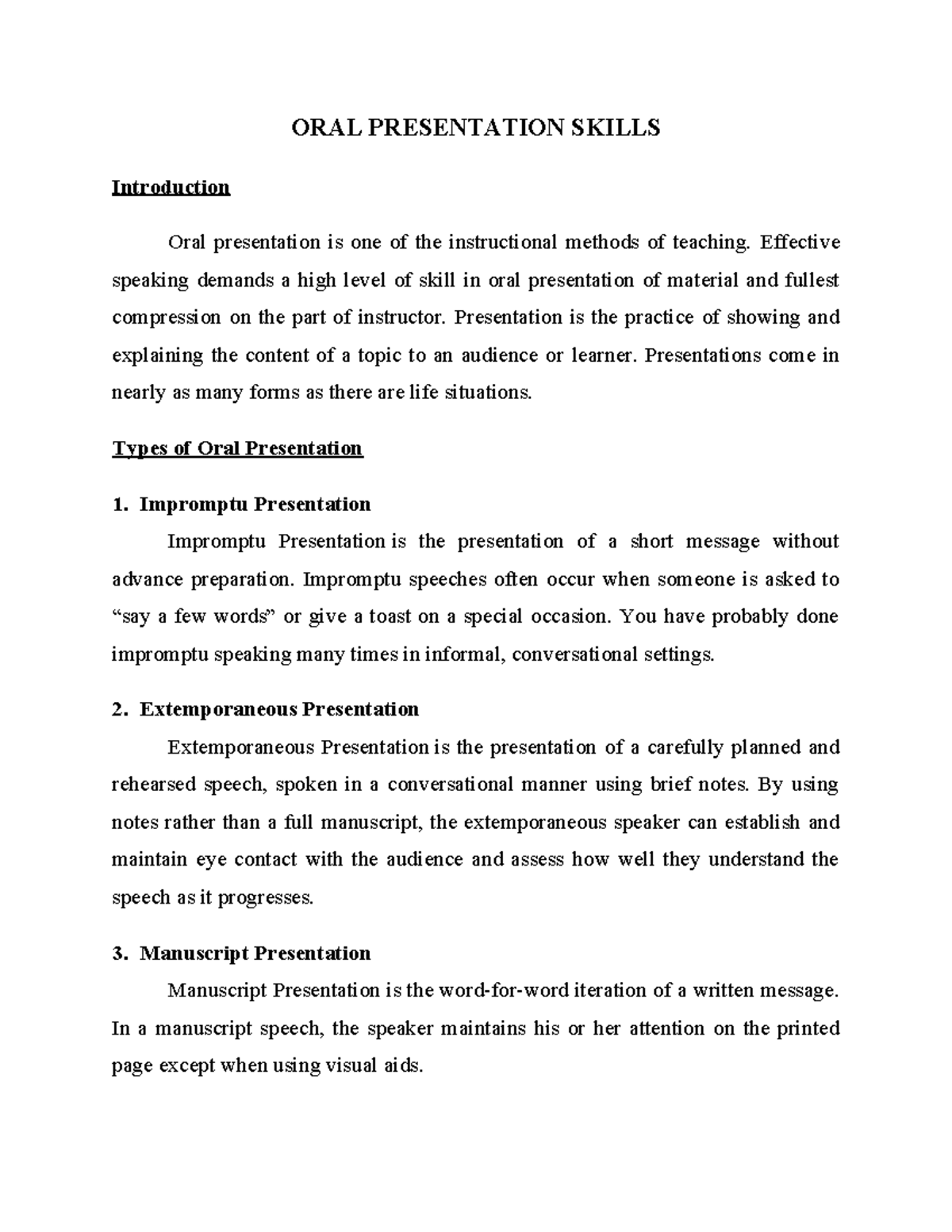 Lecture 5: Mastering Oral Presentation Skills - Studocu