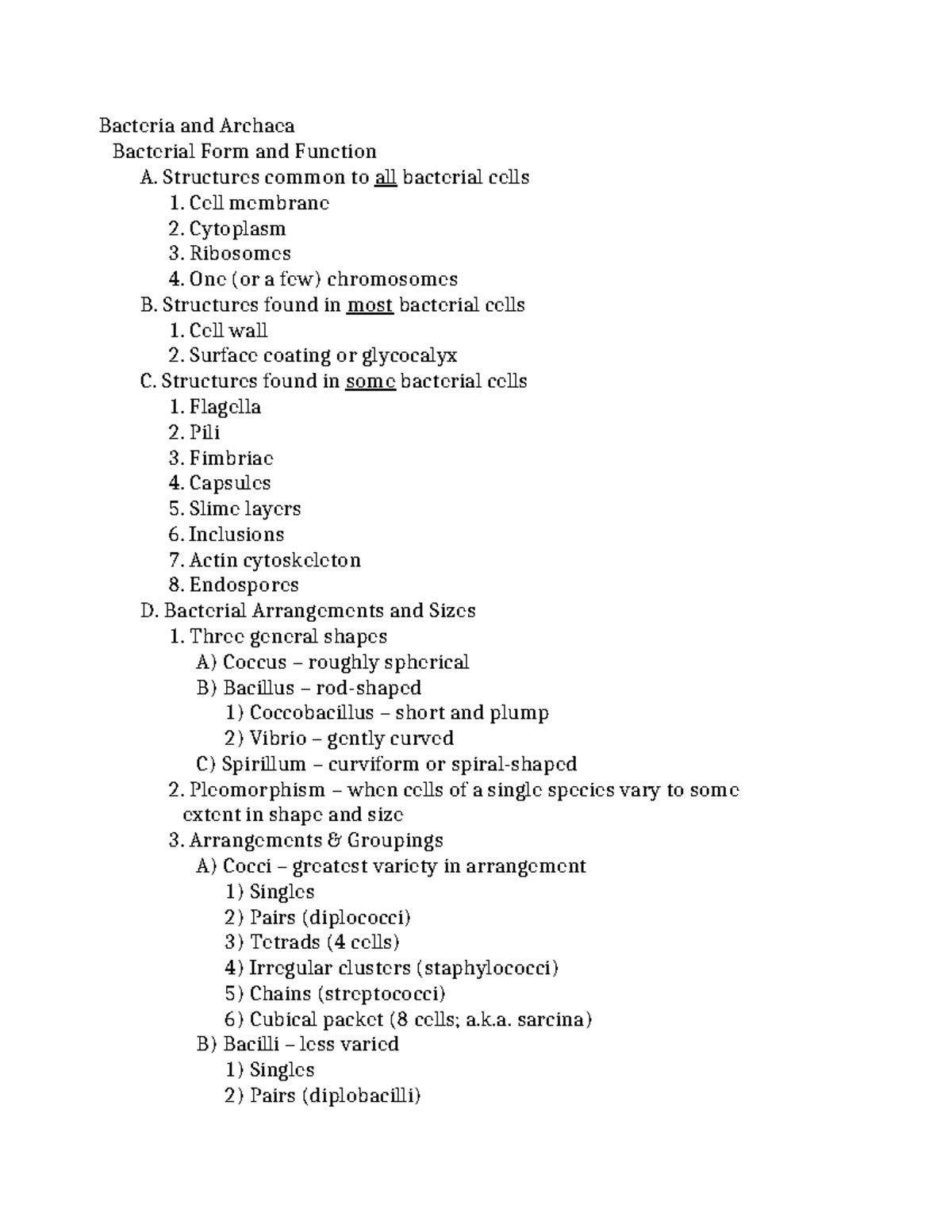 Bacteria and Archaea: Structure, Function, and Classification Notes ...