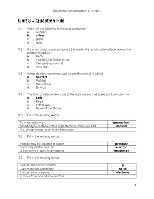 Unit4 Question File Memo(1) 1 - Unit 4 – Question File 1 A BC107 ...