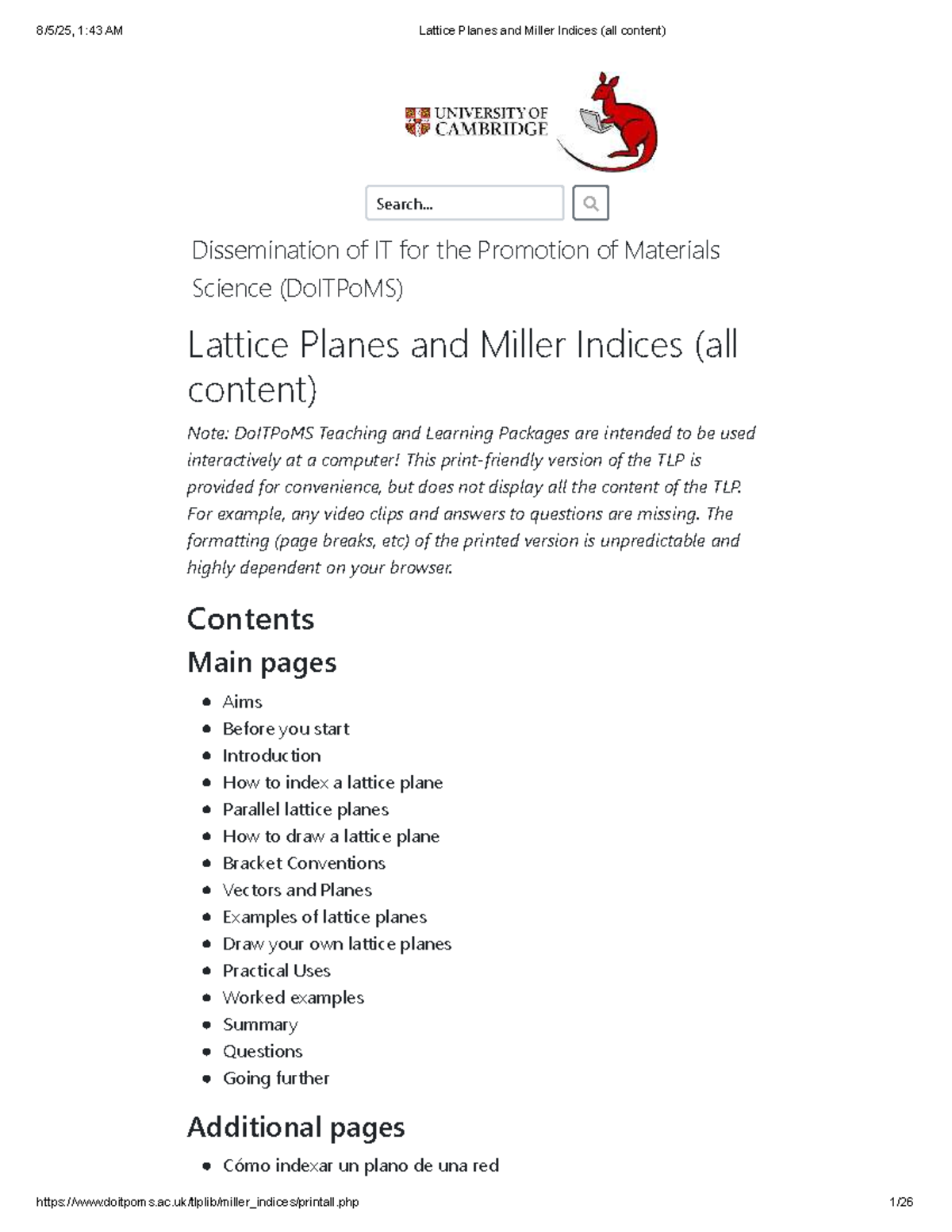 Lattice Planes and Miller Indices (DoITPoMS) Exam 2 Notes - Studocu