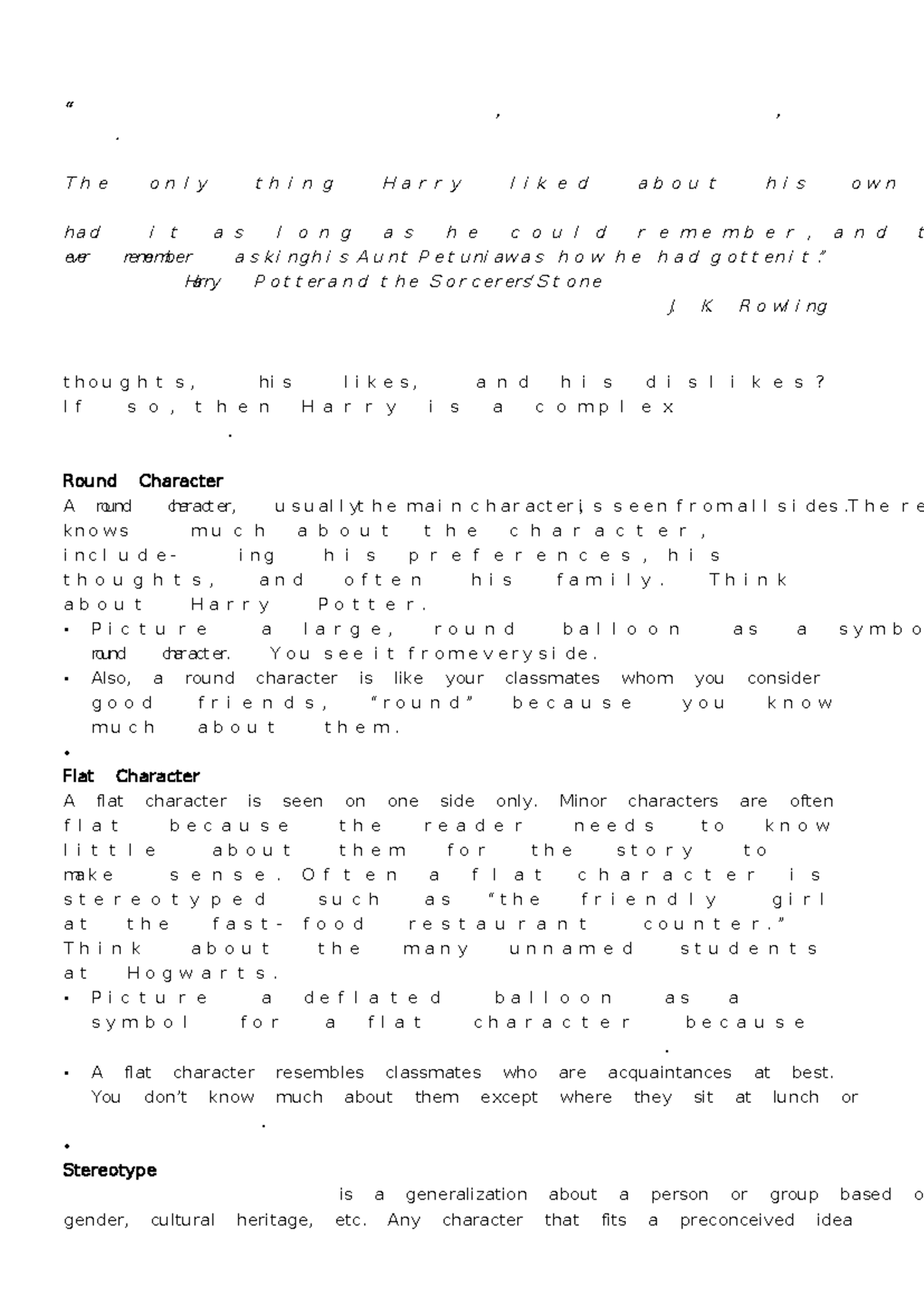 Types of Characters: A Literary Analysis Guide - Studocu