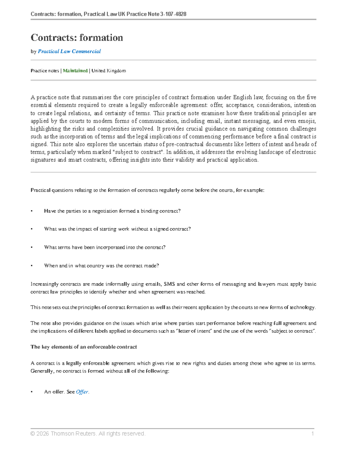 Contracts Formation: Key Principles and Modern Applications in UK Law ...