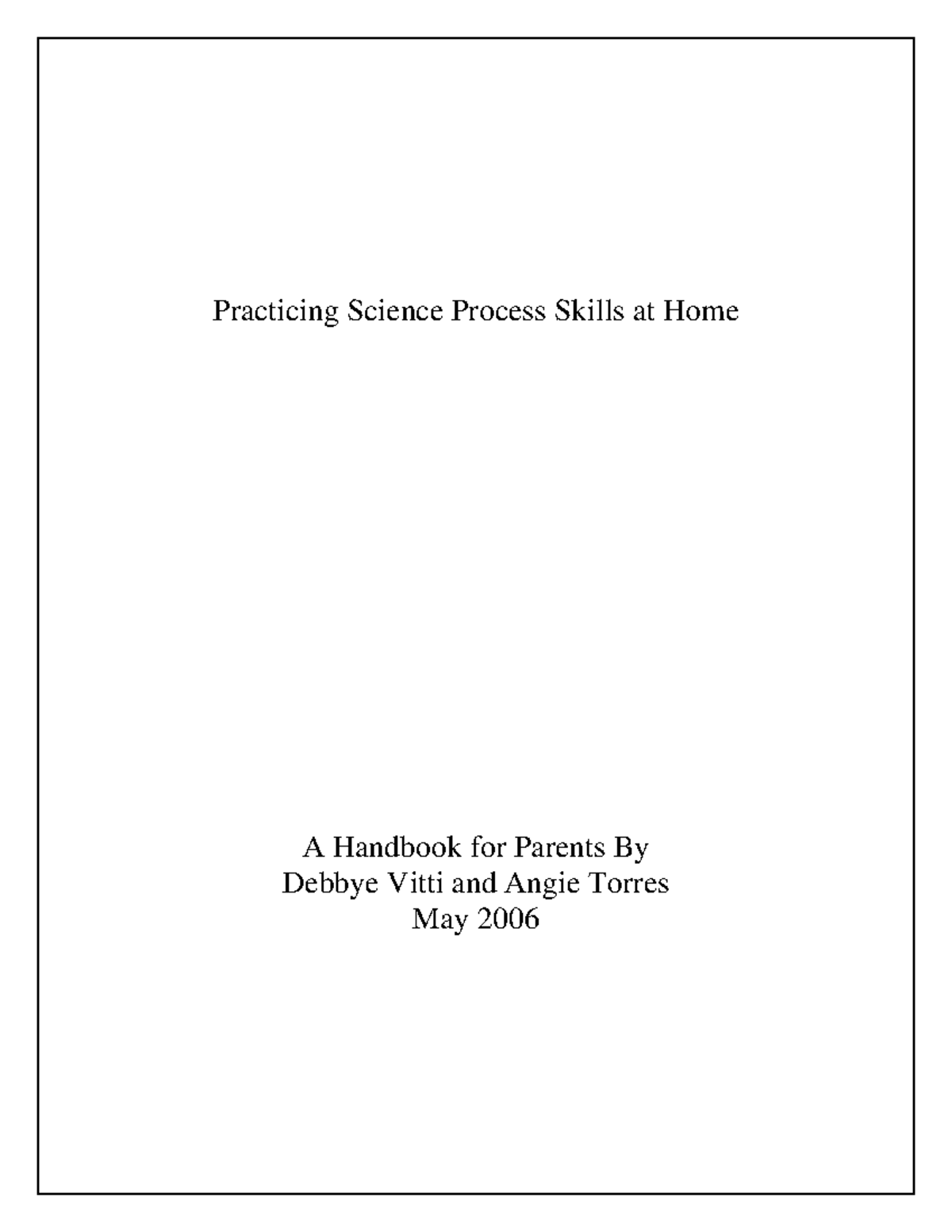 Practicing Science Process Skills at Home: A Parent's Guide - Studocu