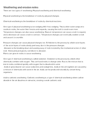Weathering and Mass Movements: Chapter 12 Overview (Geology 12 ...
