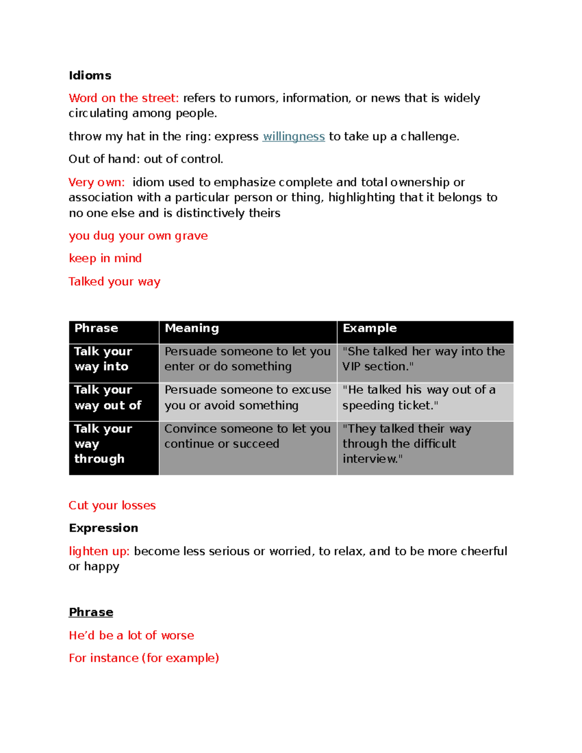IELTS Study Guide: Idioms, Phrases, and Grammar Insights - Studocu