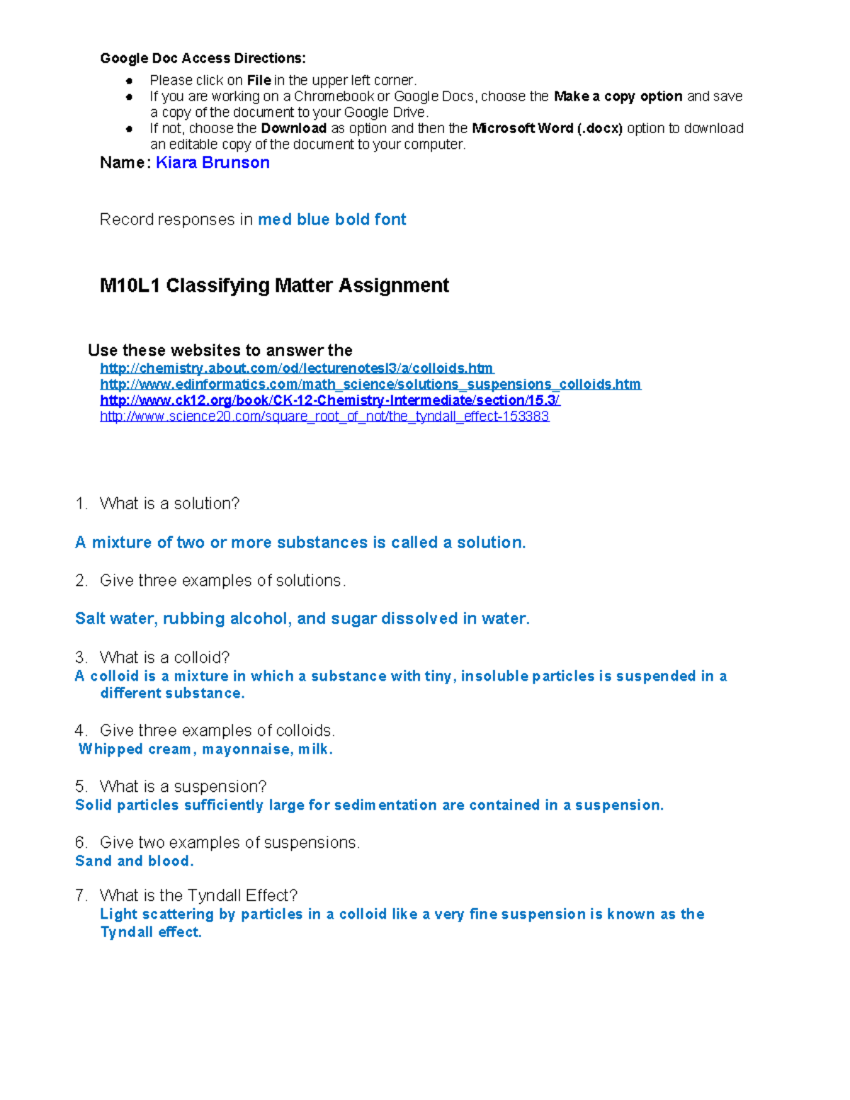 Copy of Module Ten Lesson One Assignment - Google Doc Access Directions ...