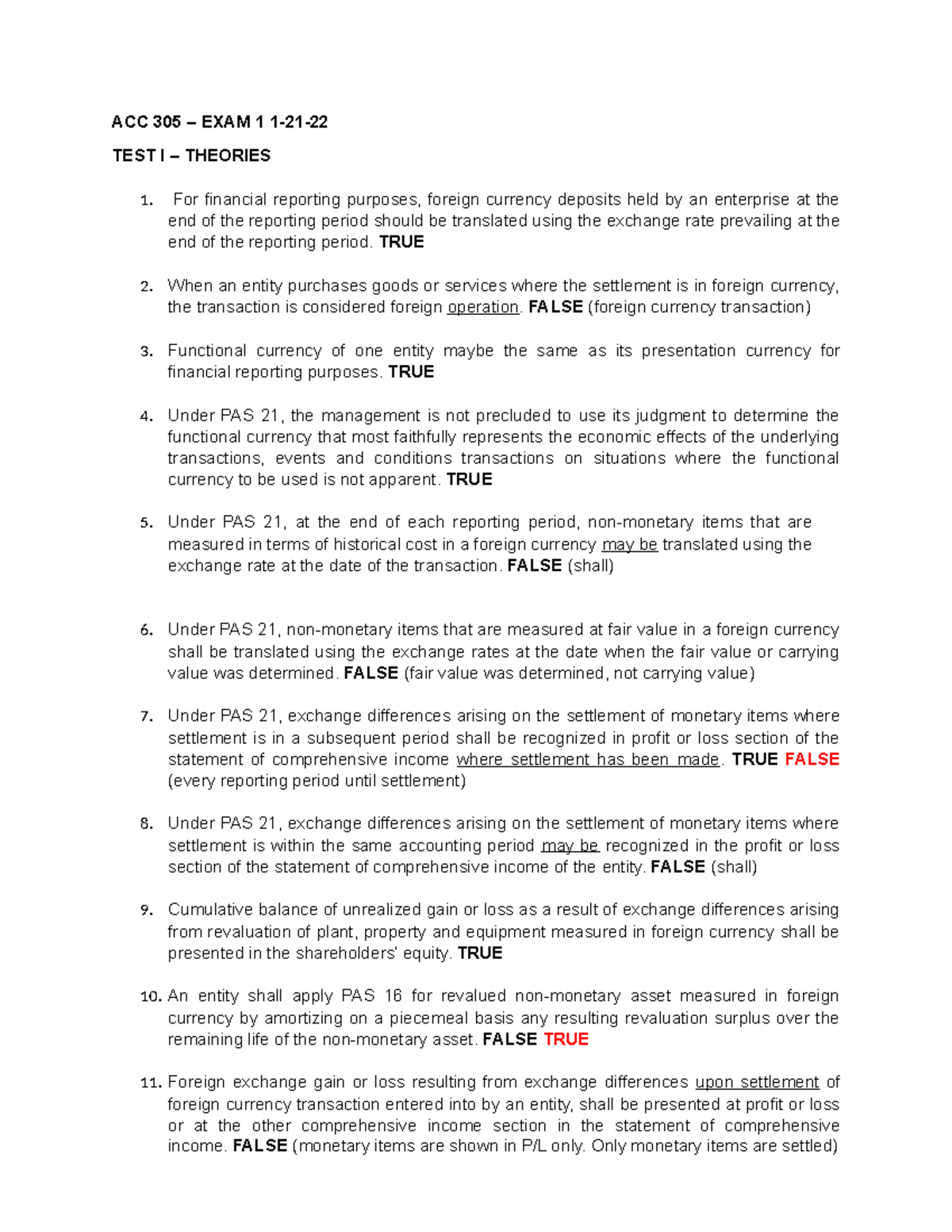 Quiz 1: Forex Example Problems for ACC 305 - Exam 1 - Studocu