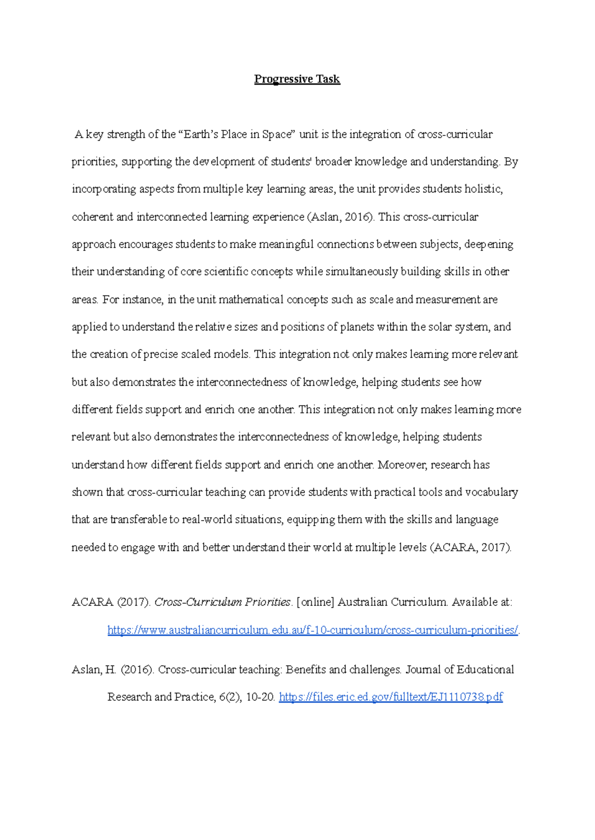 Progressive Task - By incorporating aspects from multiple key learning ...