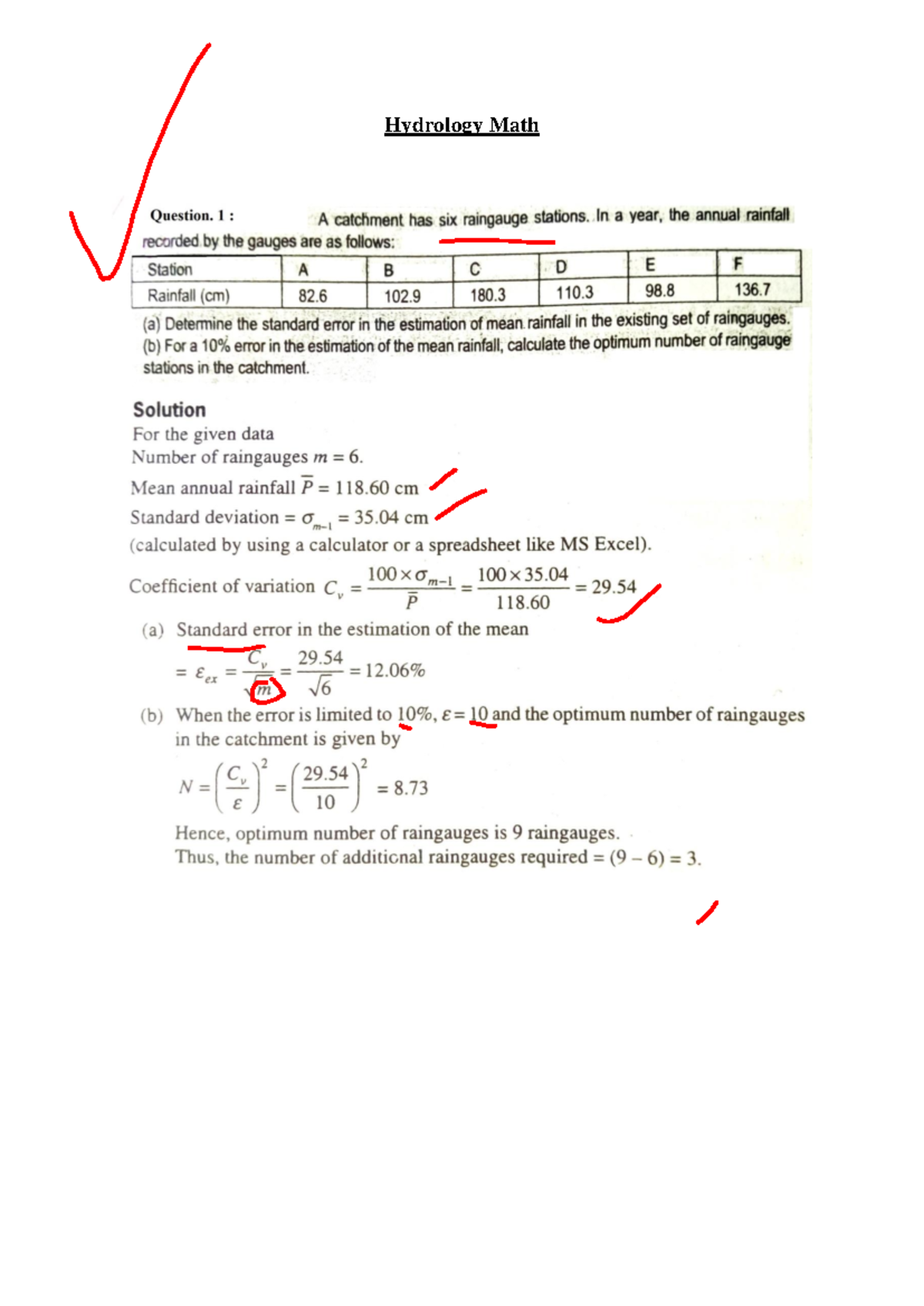 Hydrology-Math: Reliability Analysis & Tank Capacity Calculations - Studocu