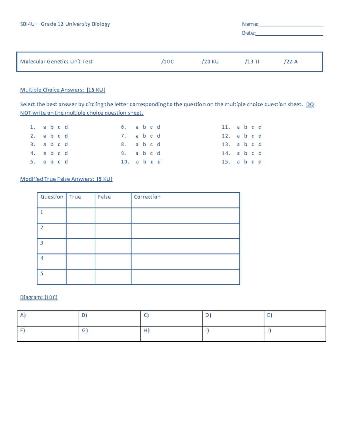 Nanopdf - very useful try it - SBI4U – Grade 12 University Biology Name ...