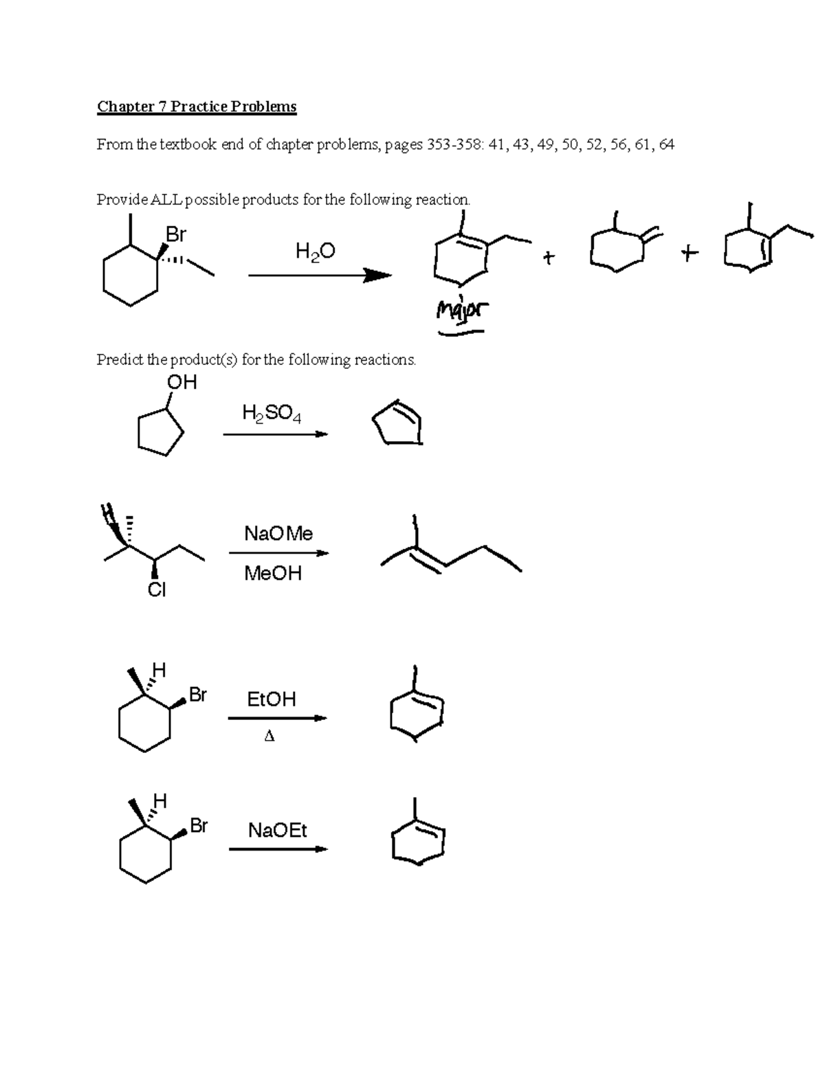 Chapter 7 Practice Problems KEY 2 - CHE 203LEC - Chapter 7 Practice Problems From the textbook ...