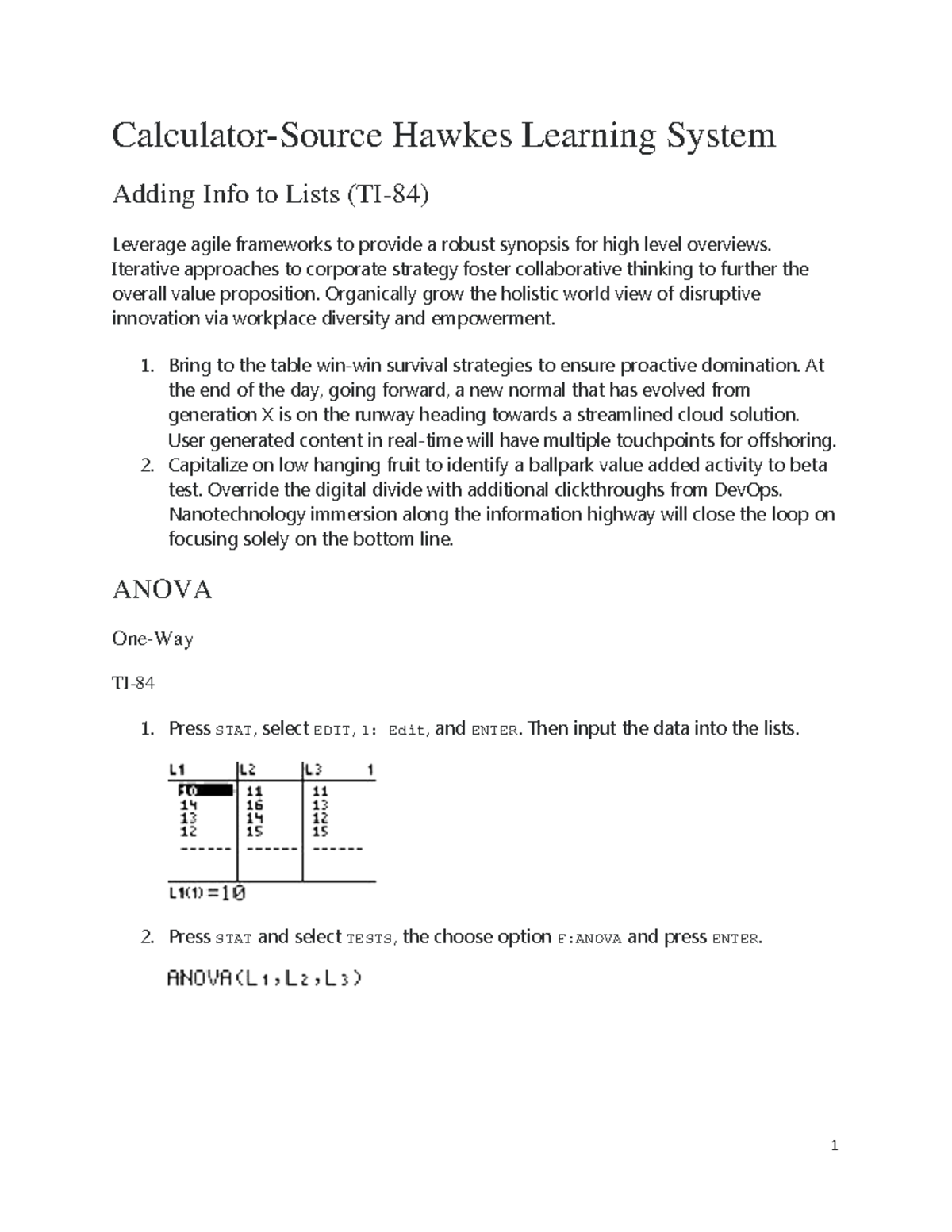 Statistics (Stat 101) TI-84 Calculator Guide - Studocu