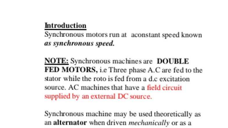 Alternators: Principles, Construction, and Operation (EE 301) - Studocu