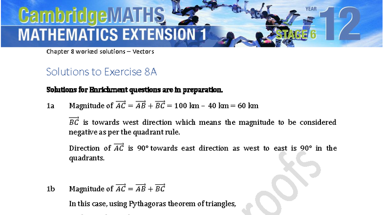 Chapter 8 Worked Solutions for Vectors: Exercises 8A & 8B - Studocu