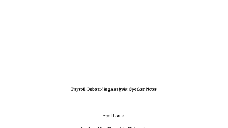 Acc 315 Module 4 Project 1 Payroll Onboarding Speaker Notes Studocu