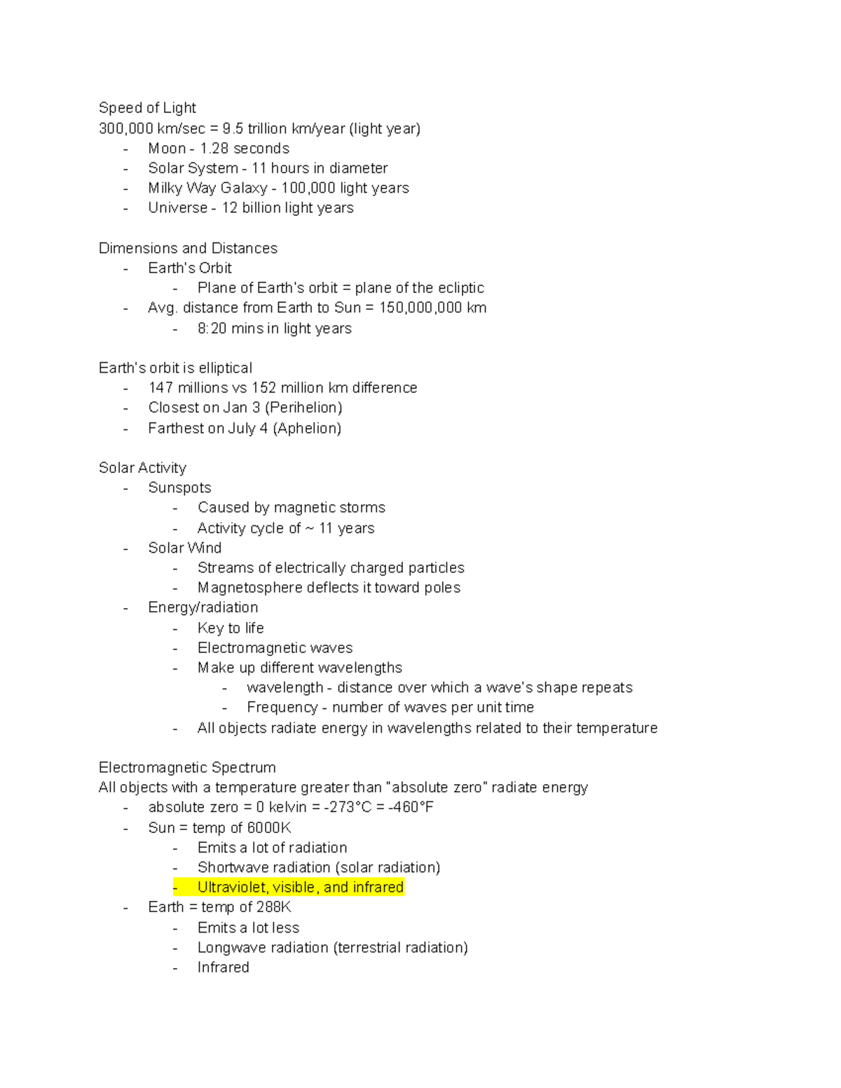 GEOG 203 Unit 2: Solar Energy, Orbits & Seasonal Variability - Studocu
