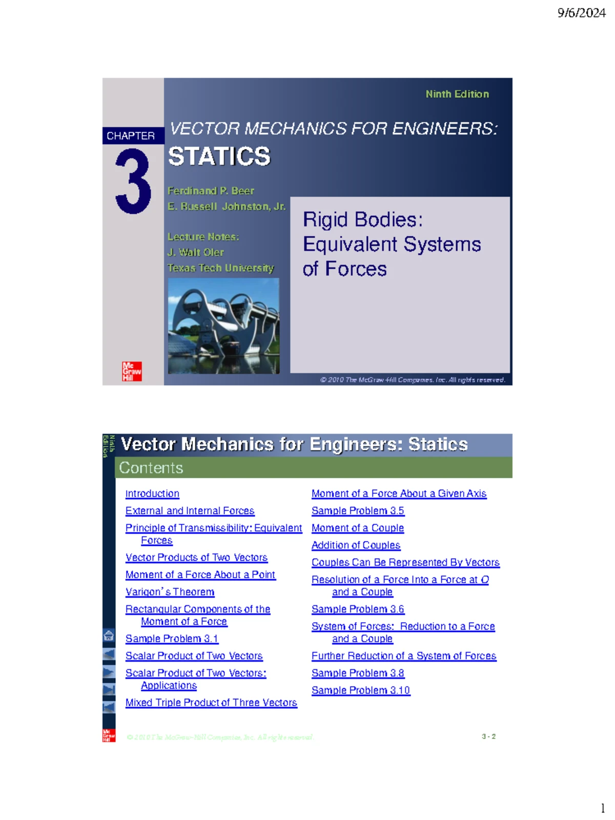 Ch02 - Lecture Notes on Statics in Vector Mechanics for Engineers - Studocu