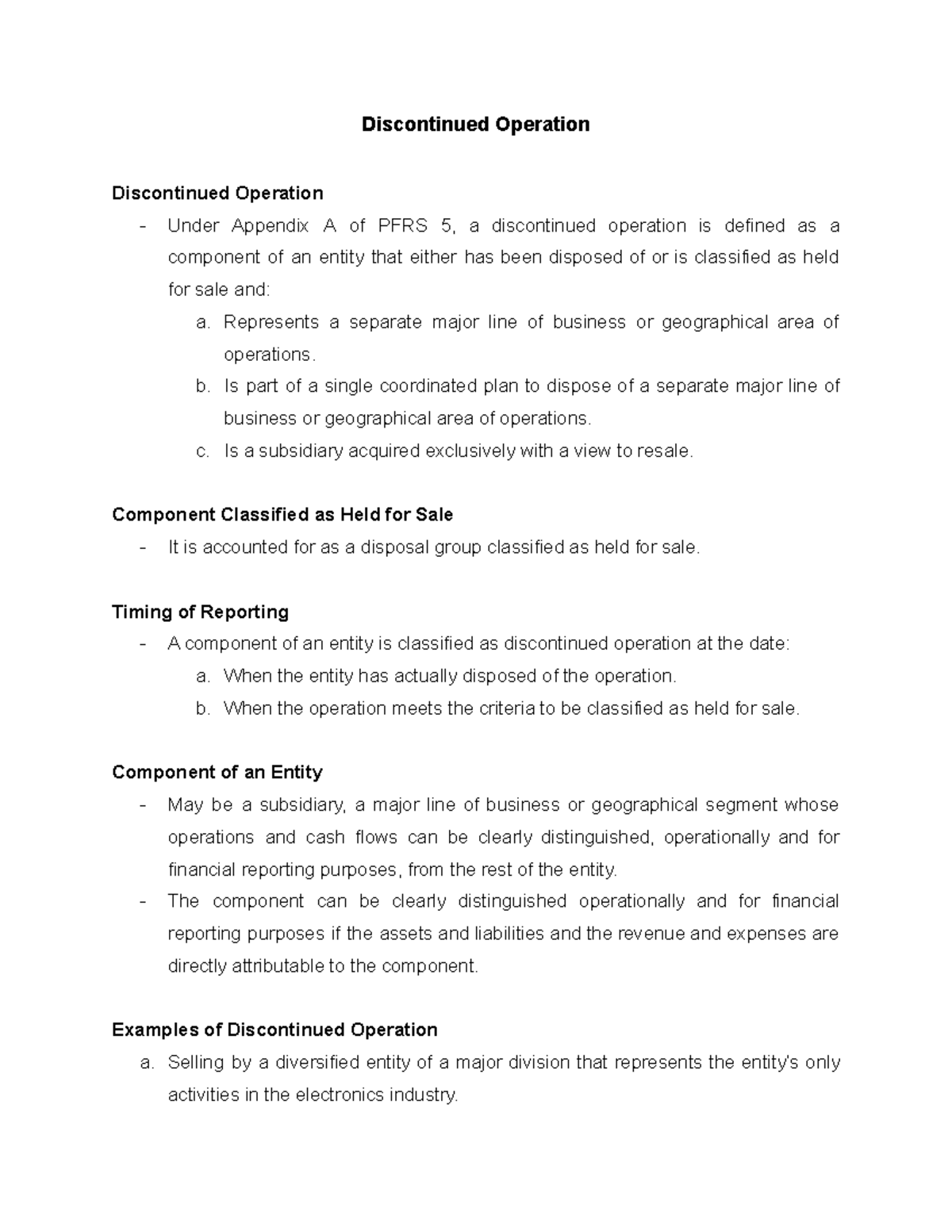 Understanding Discontinued Operations: Key Concepts and Examples - Studocu