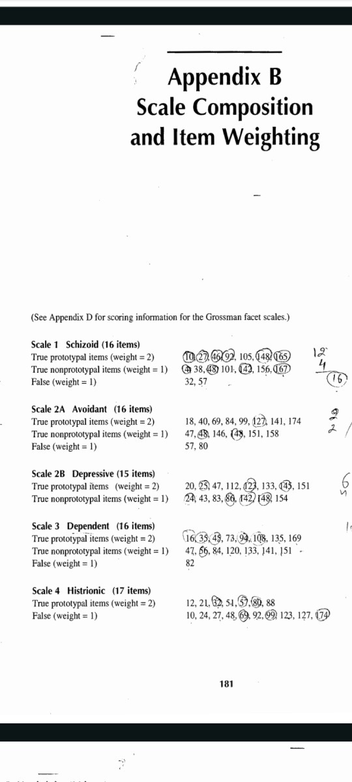 MCMI Experiment Manual: Scale Composition & Item Weighting - Studocu