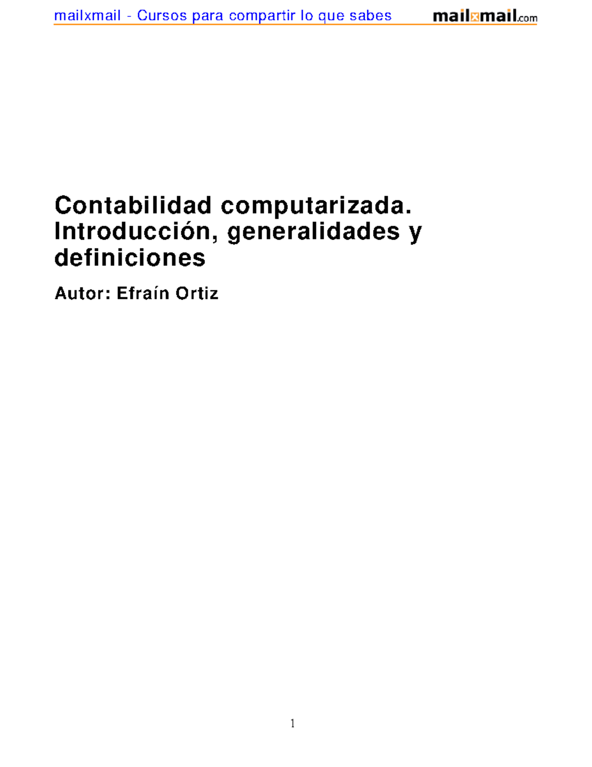 Introducción a la Contabilidad Computarizada: Generalidades 27042 - Studocu