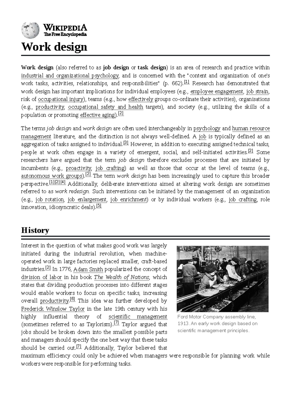 Comprehensive Review of Work Design Theories and Practices (PSY 101 ...