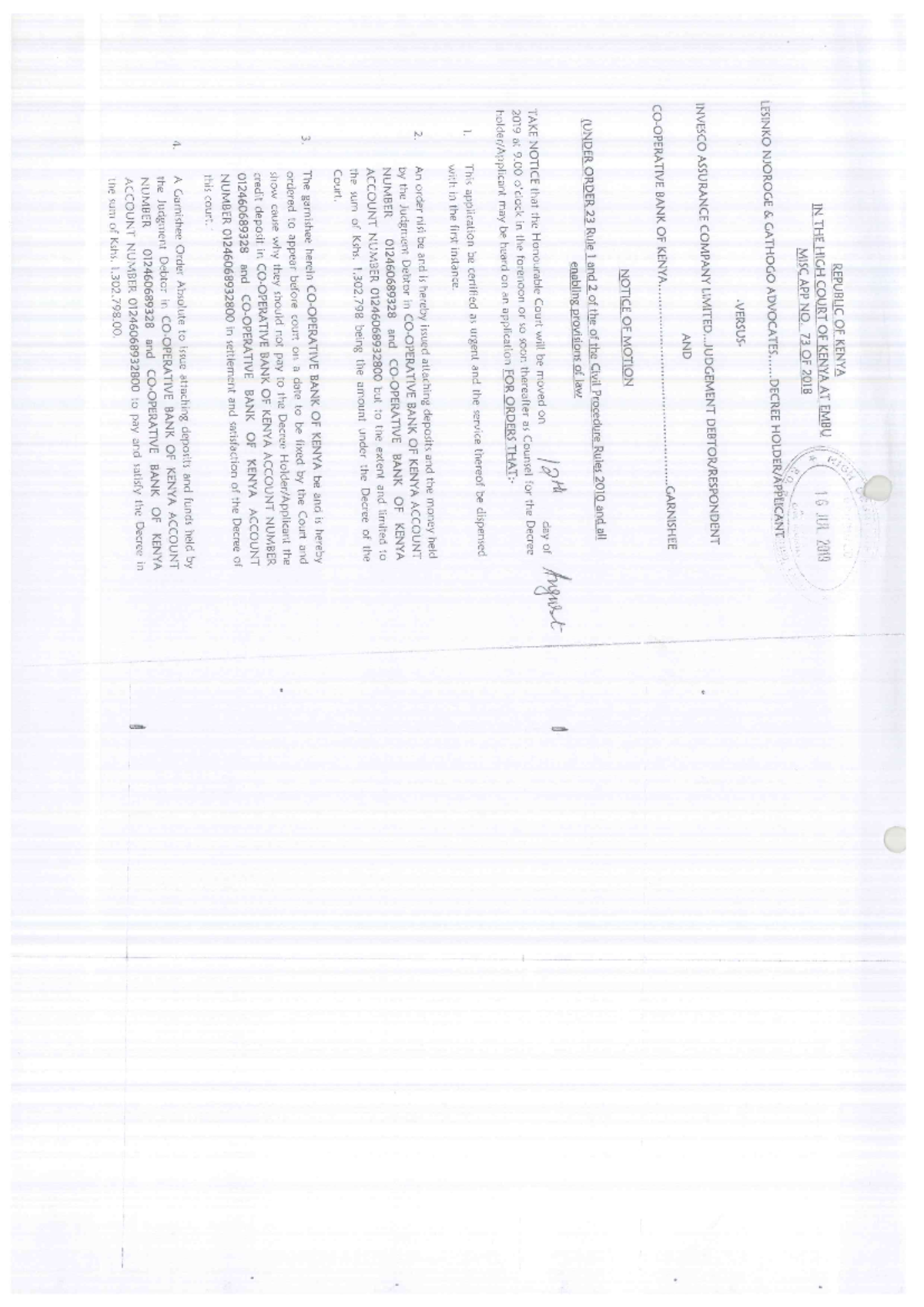 Garnishee Application Guide and Important Considerations - Studocu