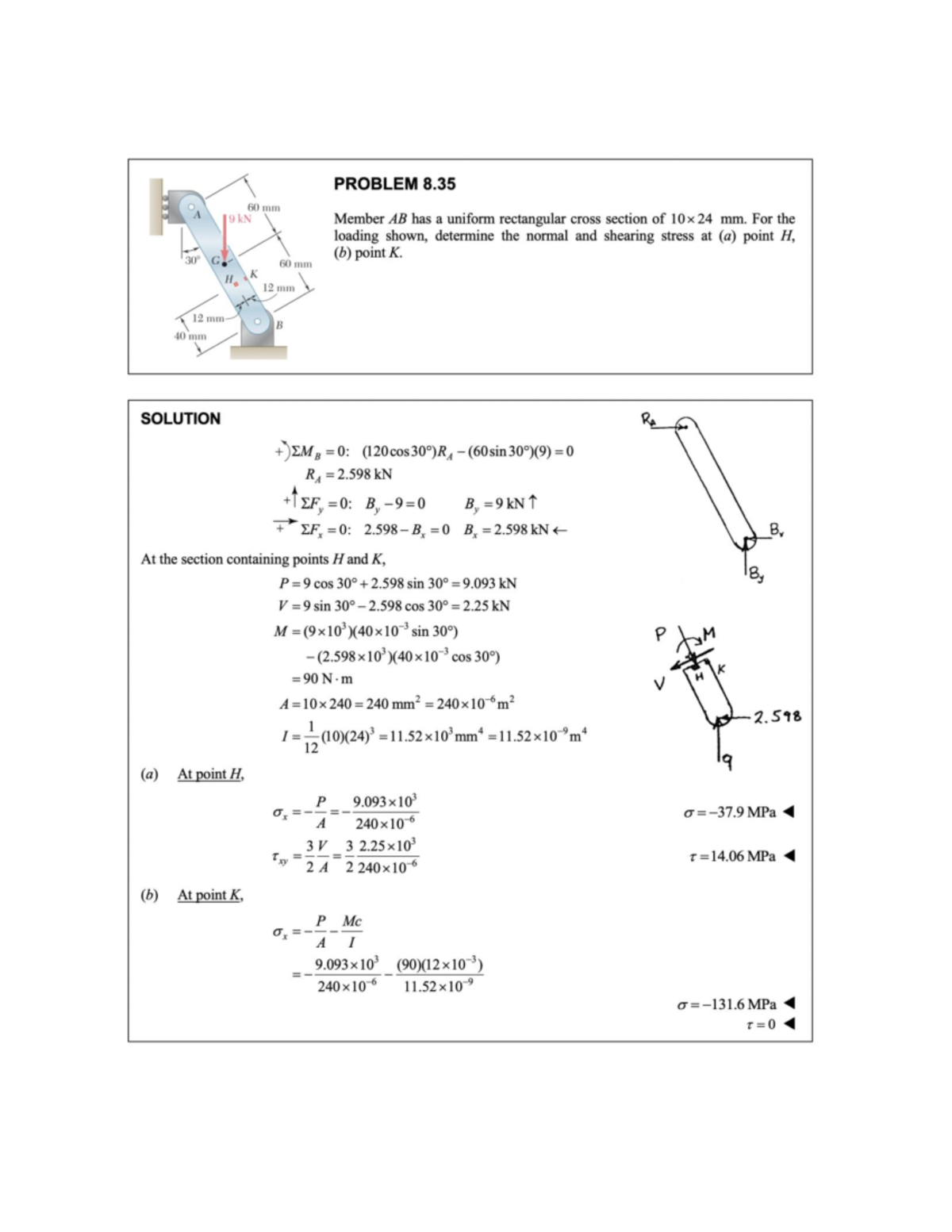 Chapter 8 Solutions for Stress Analysis - Engineering Mechanics D09A8EF589C93AEF8EA881E54137 ...