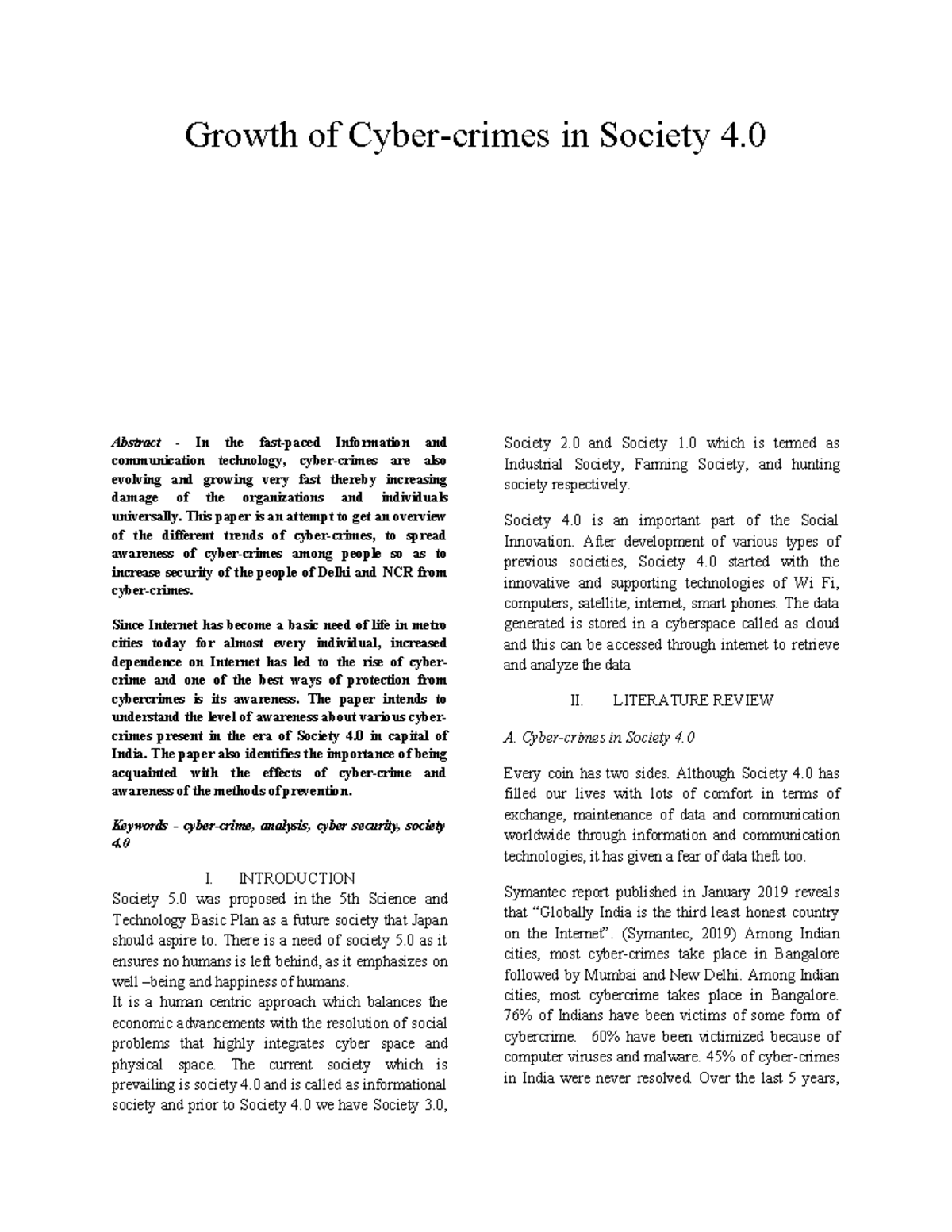 Growthof Cybercrime - Cyber Secuity summary - Growth of Cyber-crimes in ...