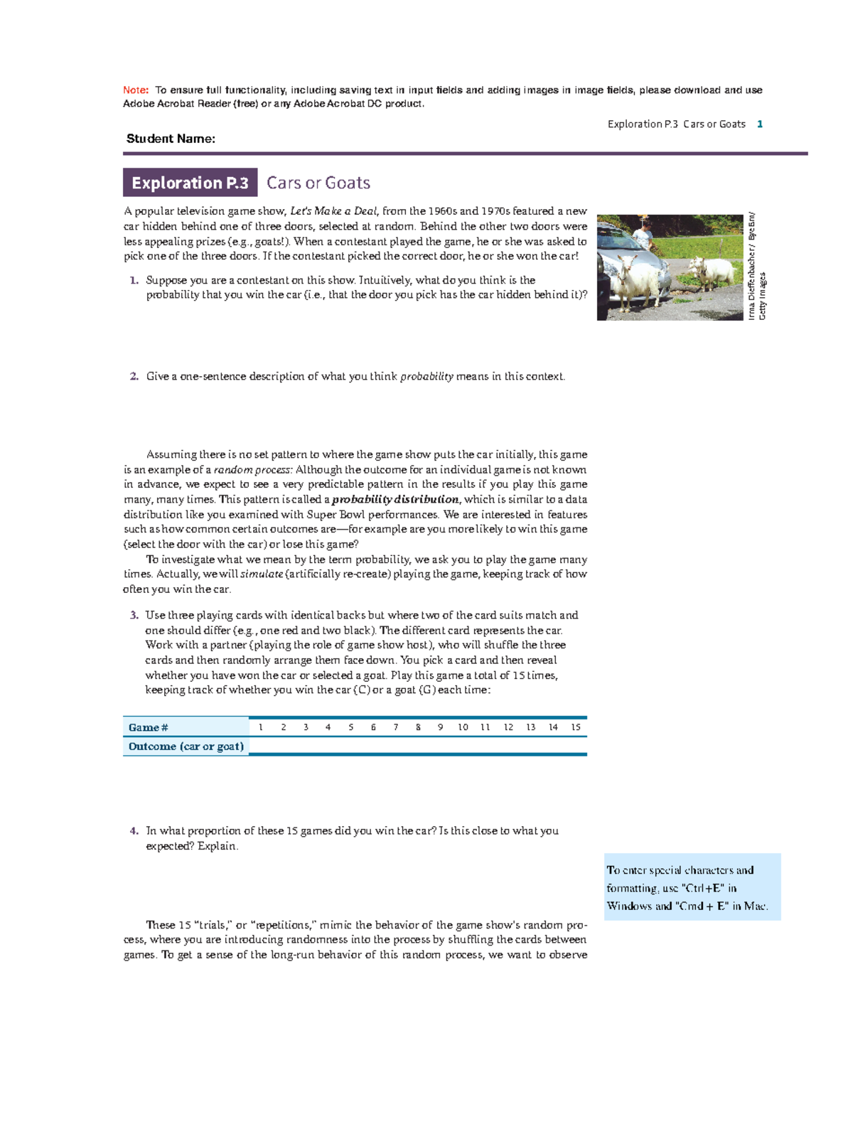 Preliminary Exploration P 3 Interactive Workbook - Note: To ensure full functionality, including ...